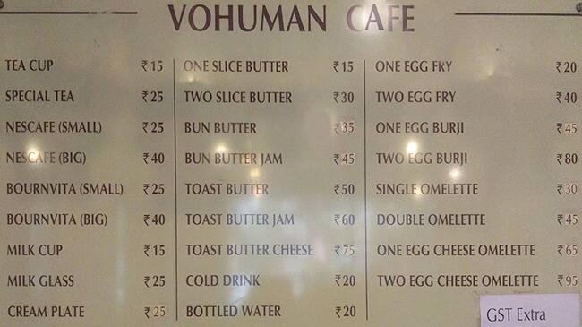 Vohuman Cafe Menu, Menu untuk Vohuman Cafe, Dhole Patil Road, Pune - Zomato