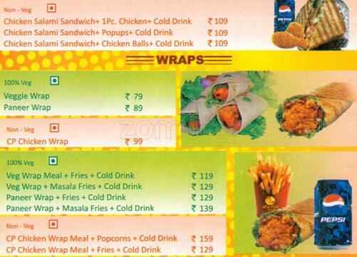 Menu at Chick Picks, Chandigarh, 6