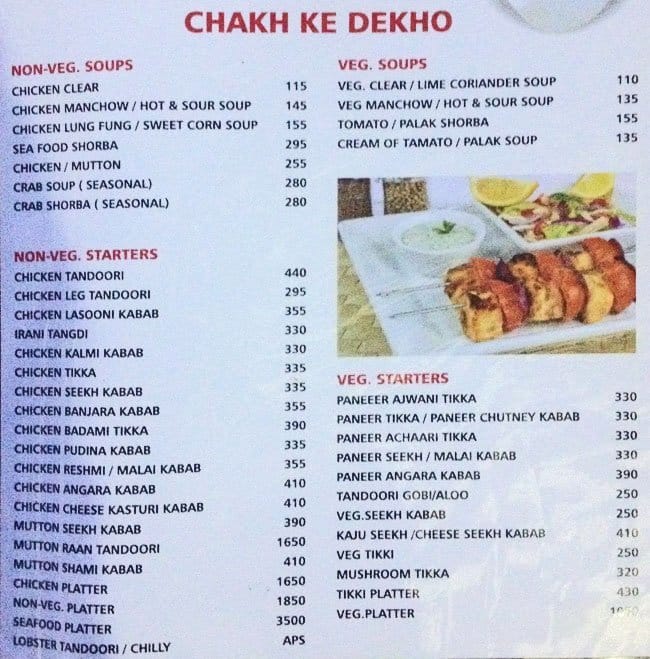 Toni Daa Dhaba menu, Menu restauracji Toni Daa Dhaba, Old Mumbai-Pune ...