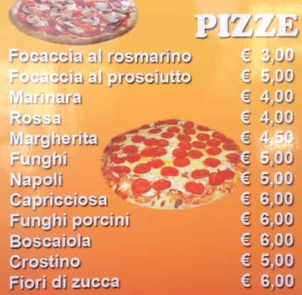 Menu da Lo Sfizio, Roma, Via Squillace