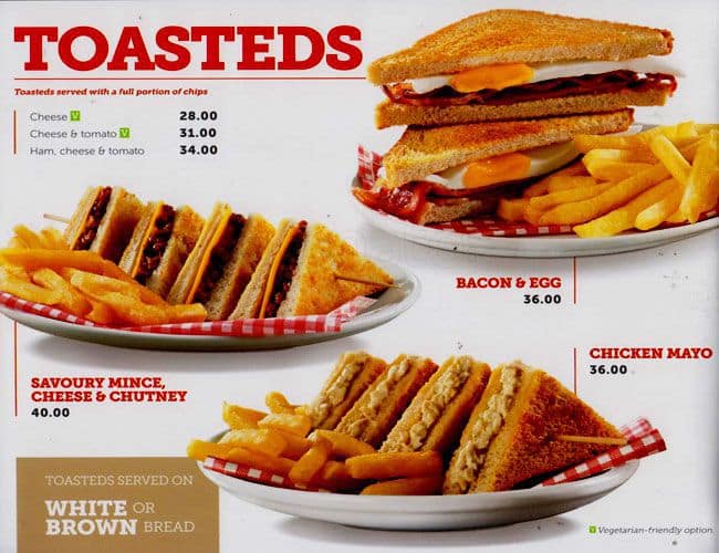 Menu at Wimpy restaurant, Hartbeespoort, Engen 1 Stop Umfula