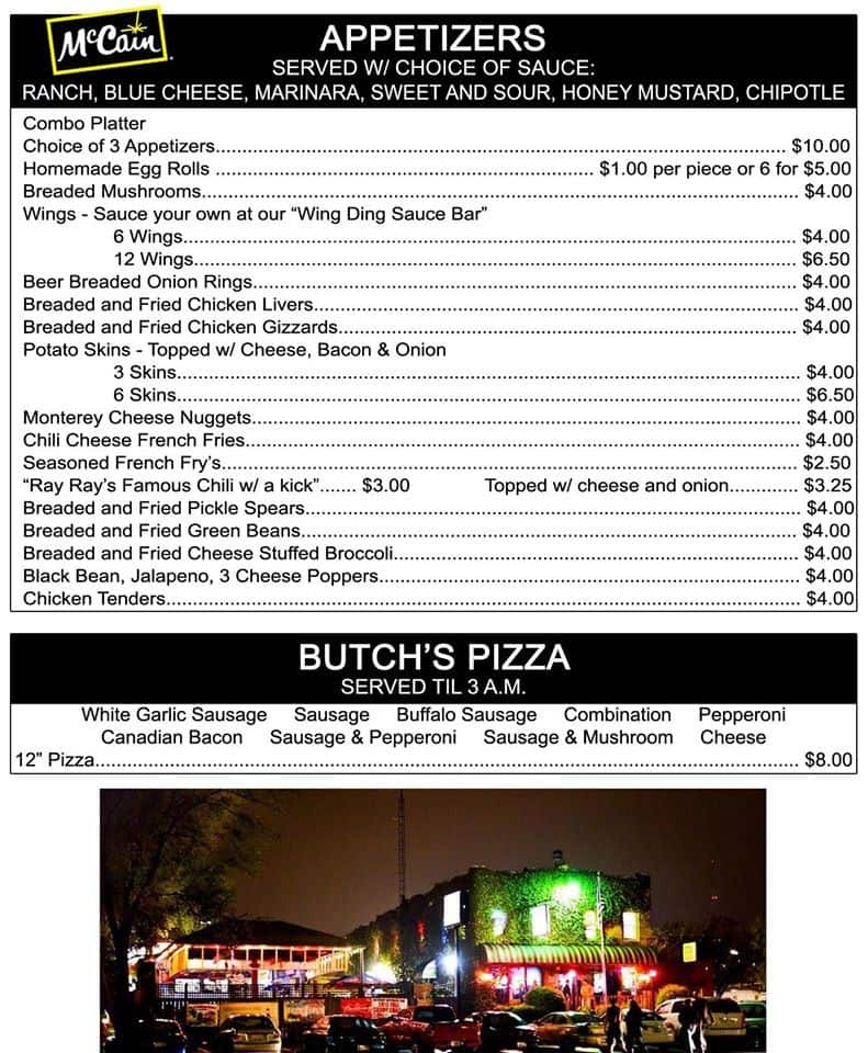 Menu at Curve Inn pub & bar, Springfield