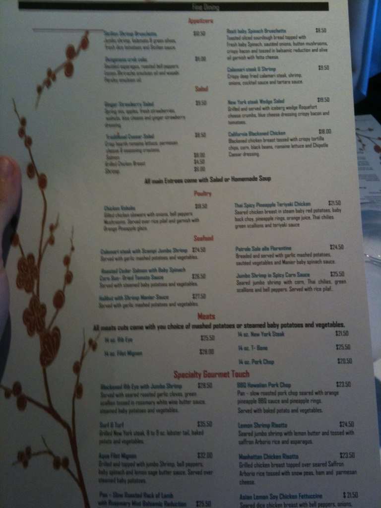 Menu at Jacobs restaurant, Modesto