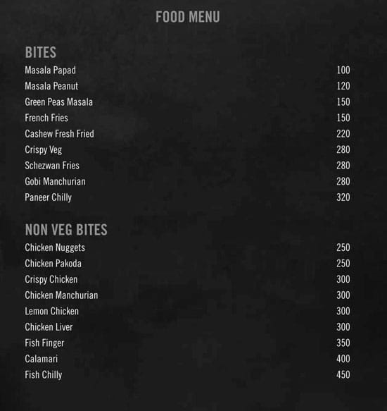 Menu at Baga Paralia Restaurant & Bar, Baga