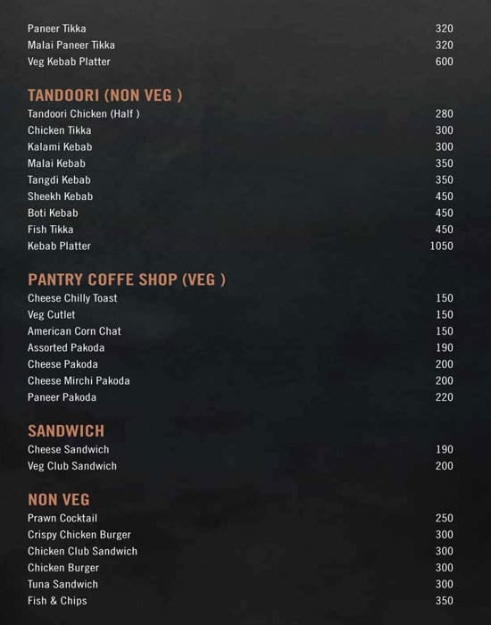 Menu at Baga Paralia Restaurant & Bar, Baga