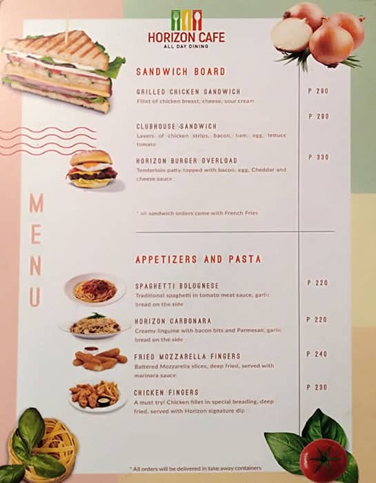 Menu at Horizon Cafe - Jinjiang Inn, Pasig