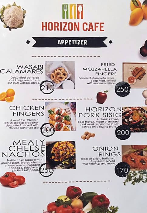 Menu at Horizon Cafe - Jinjiang Inn, Pasig