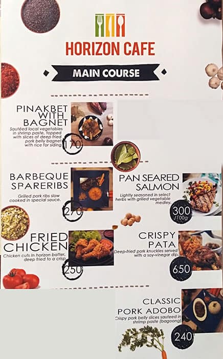 Menu at Horizon Cafe - Jinjiang Inn, Pasig