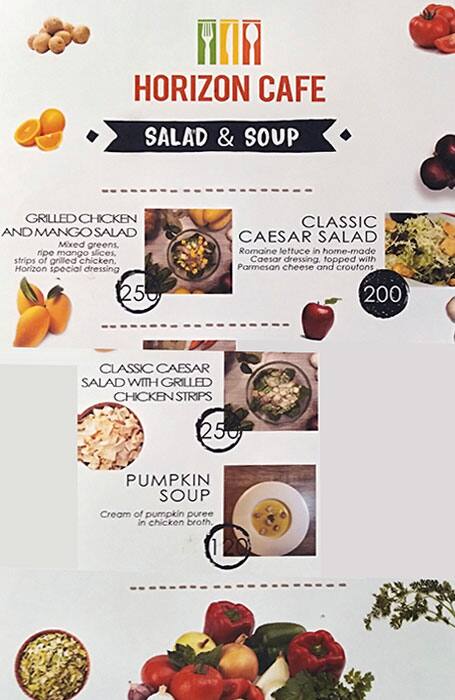 Menu at Horizon Cafe - Jinjiang Inn, Pasig