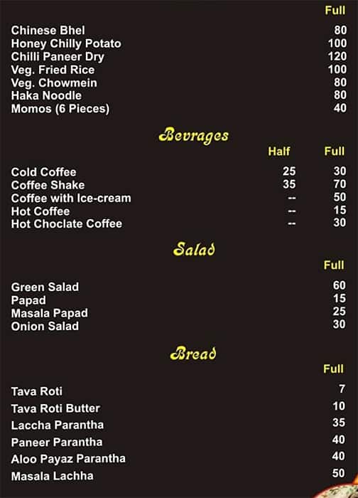 Menu at House Of Honey, Ajmer