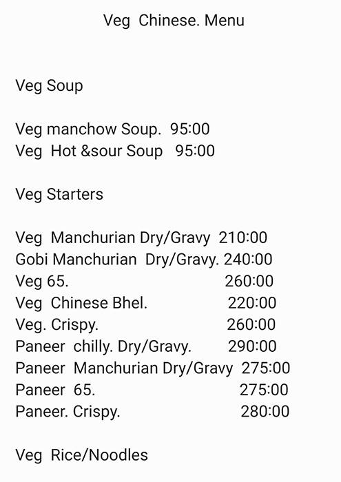 Menu of Haris Kitchen, B.T. Kawade Road, Pune