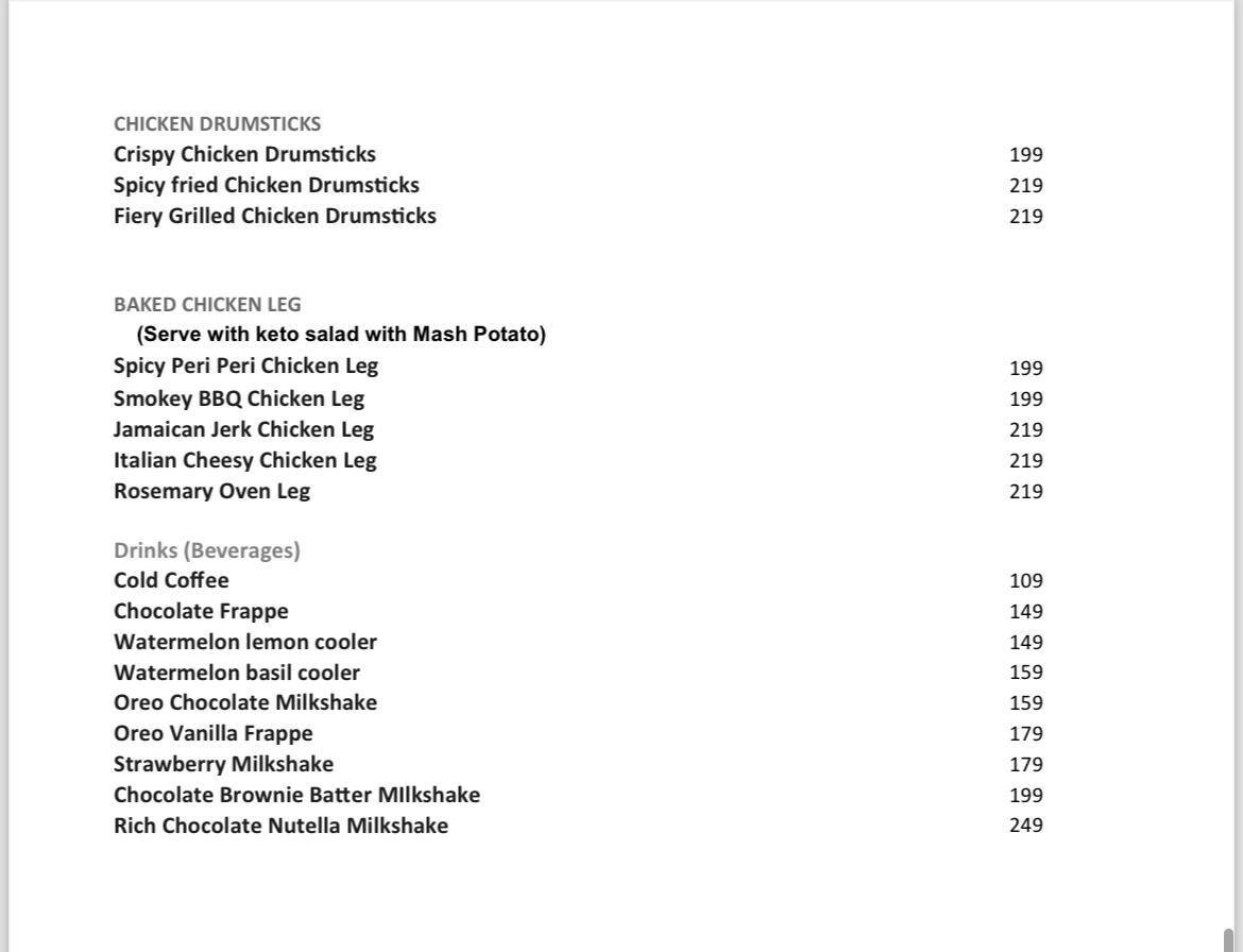Menu of Tiny Temptation, Erandwane, Pune