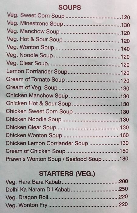 Menu of Lata Restaurant, Kandivali West, Mumbai