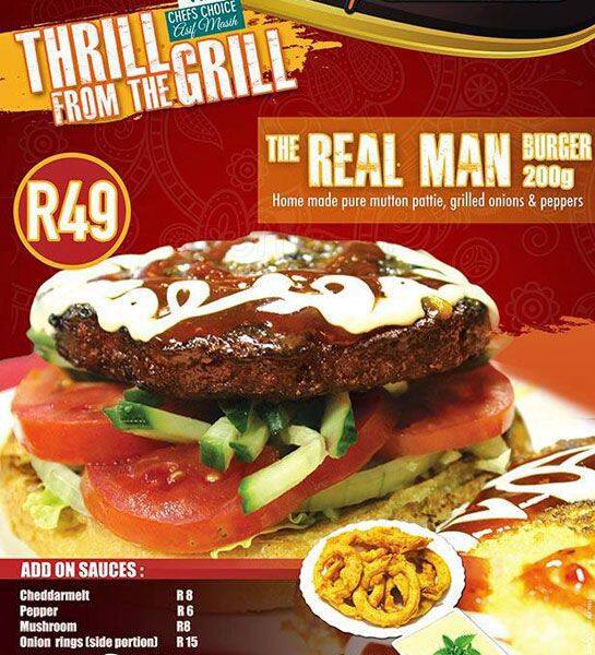 Menu at Swaadisht Foods Shallcross restaurant, Durban, 1