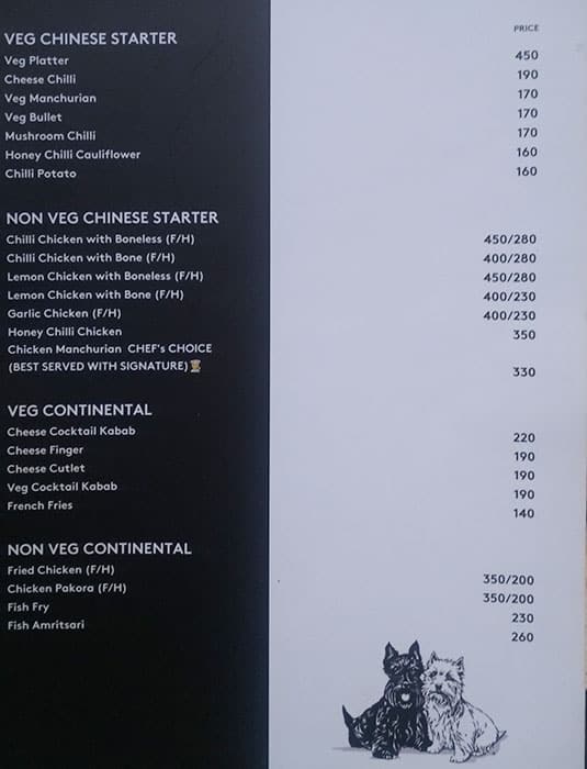 Menu at Bottoms Up, Chandigarh, sco 262