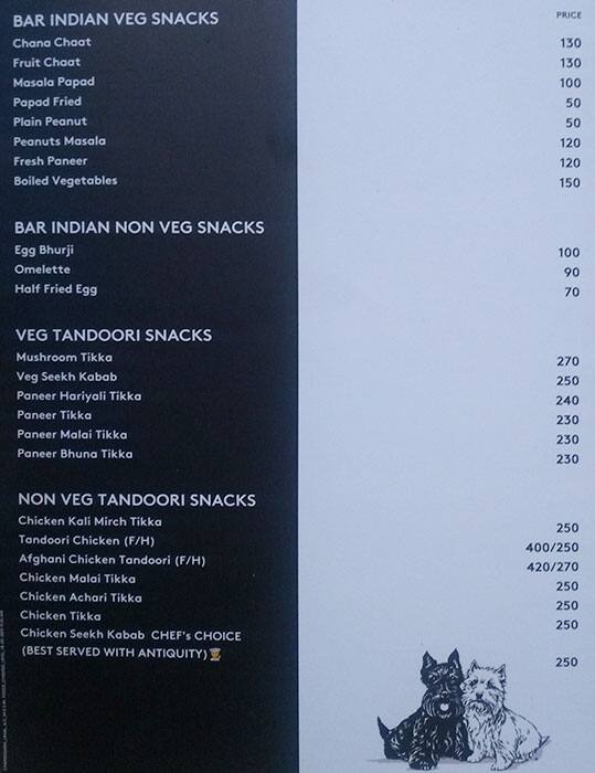 Menu at Bottoms Up, Chandigarh, sco 262