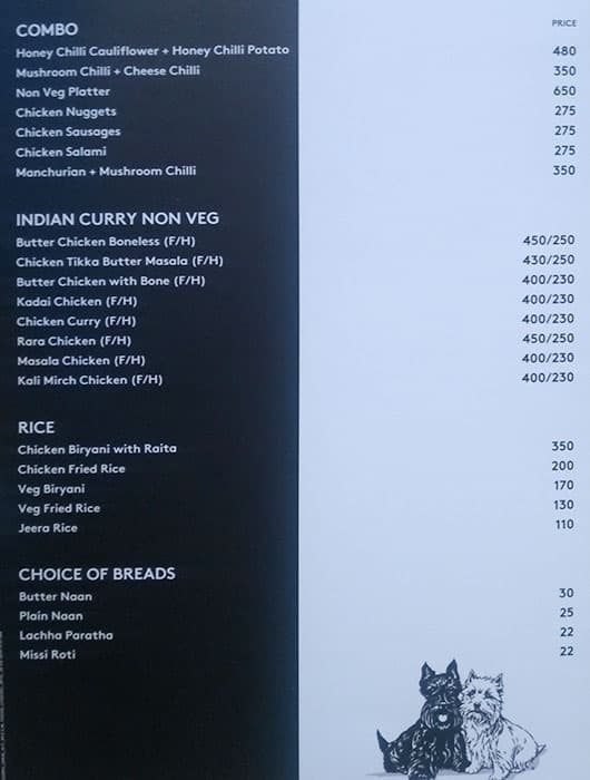 Menu at Bottoms Up, Chandigarh, sco 262