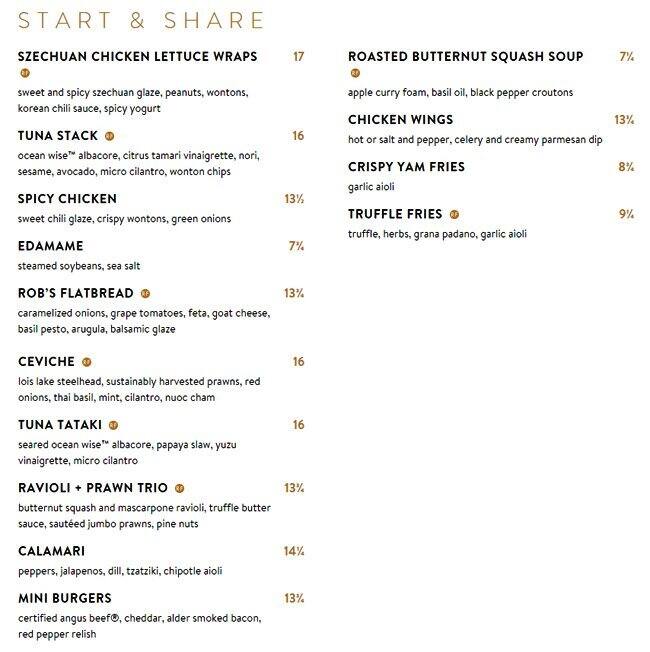 Menu at Cactus Club Cafe English Bay, Vancouver, Beach Ave