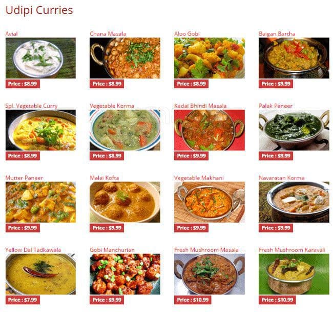 Menu at Udipi Cafe, Sugar Land, Williams Trace Blvd