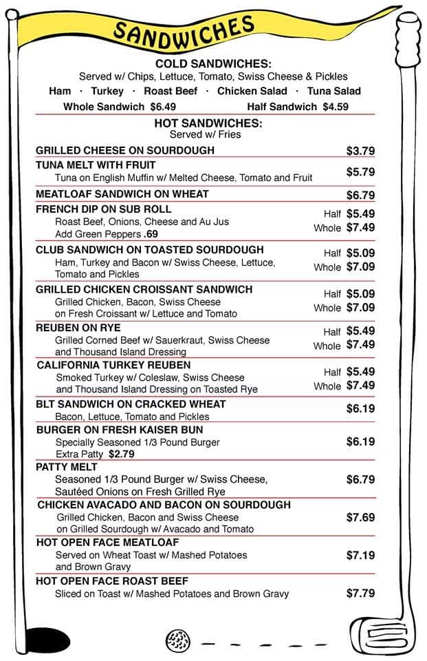 Menu at Duffer's Cafe, Bella Vista