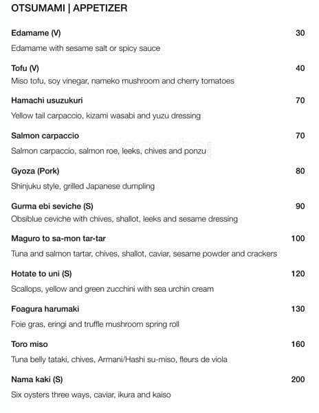 Armani Hashi - Armani Hotel Dubai Menu - Zomato