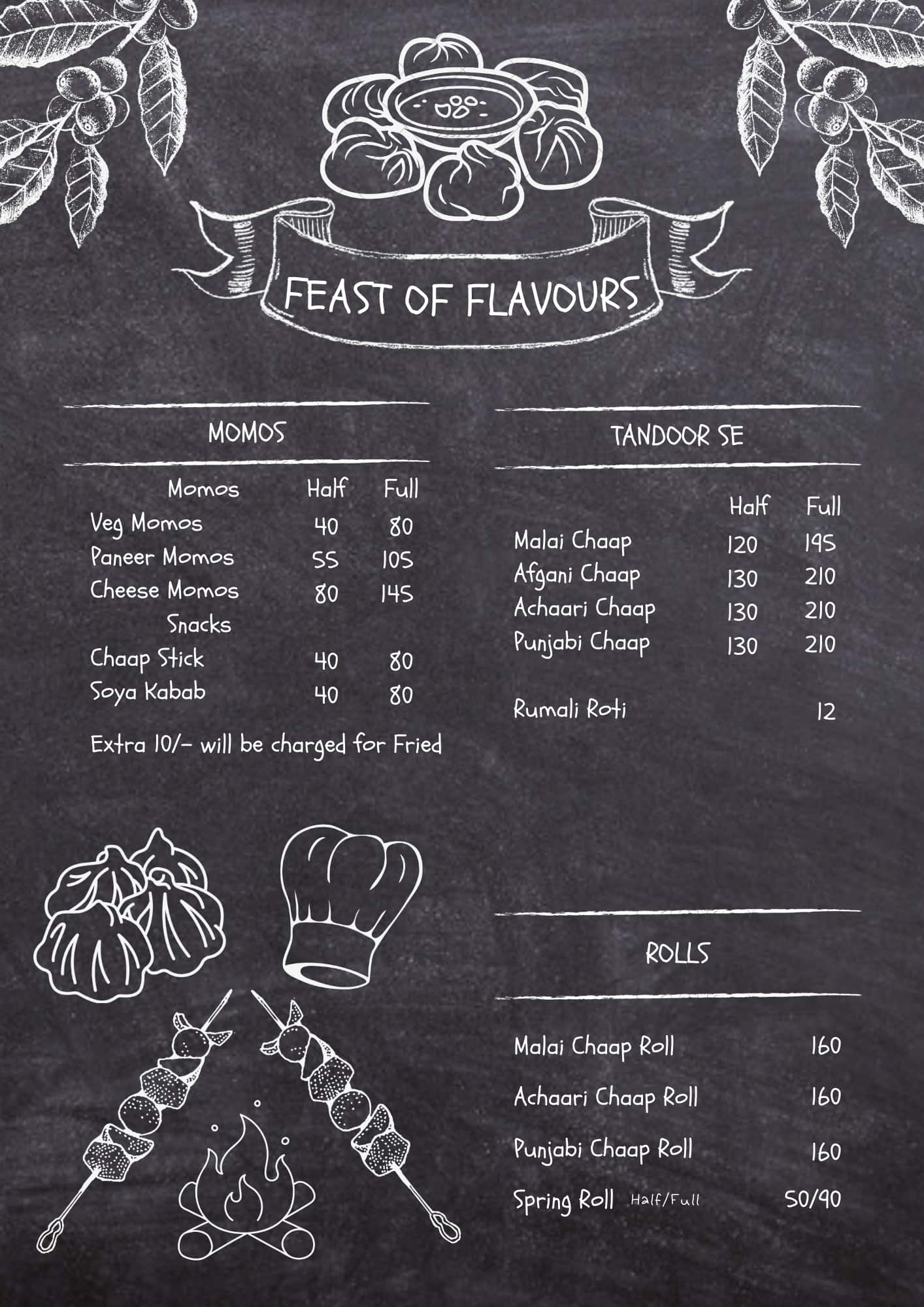 Menu of Feast Of Flavours, Shahdara, New Delhi