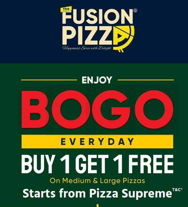 Menu of The Fusion Pizza, Infocity, Gandhinagar
