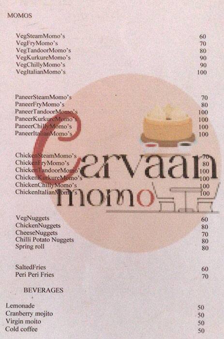 Menu of Carvaan Momo, Dehu Road, Pune