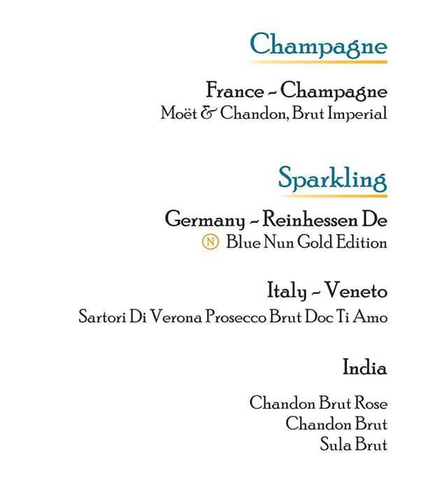 Menu of Breeze Lounge, Powai, Mumbai