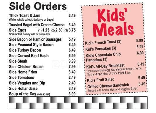 Menu at Sunset Grill restaurant, Vaughan, Weston Rd