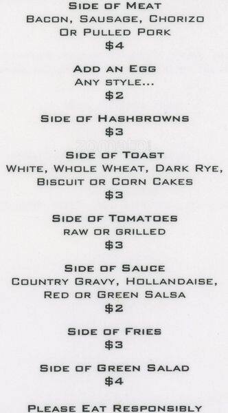 Menu at Jethro's Fine Grub pizzeria, Vancouver, Fraser Street