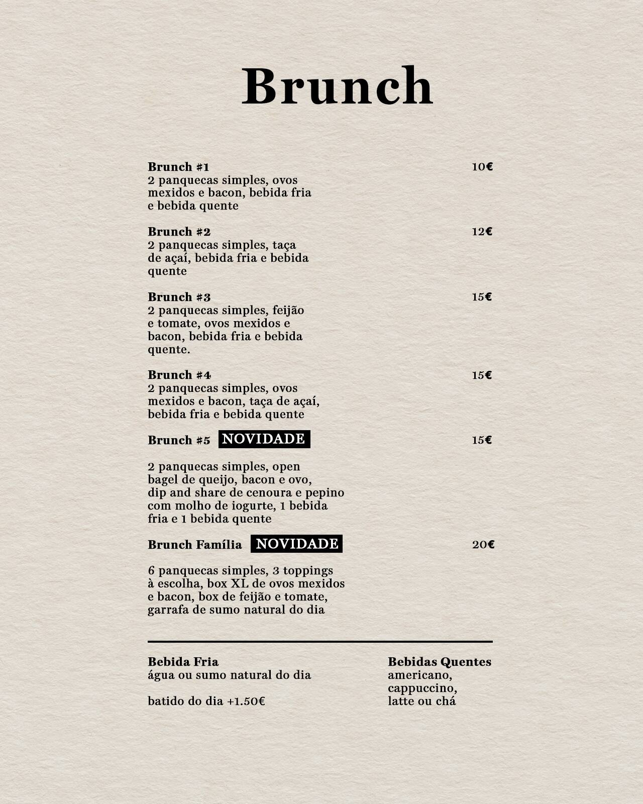 Menu at O Diplomata cafe, Porto