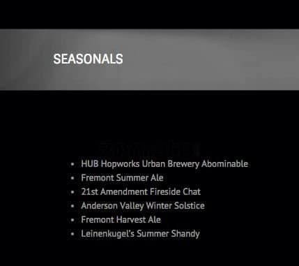 Menu at Broken Spoke Tacoma - Bar & Barbershop, Tacoma, M.L.K. Jr Way