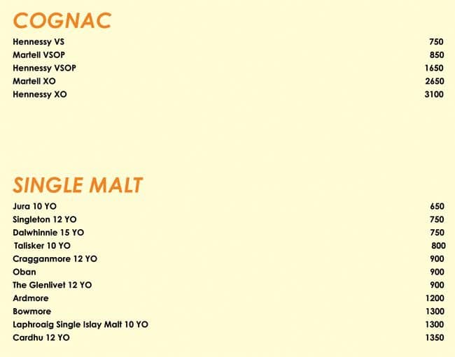 Menu at Alfresco by Bene -Sheraton Grand Bangalore Hotel at Brigade ...