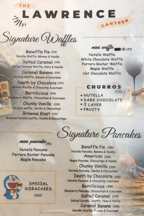 Menu at Hotel Lawrence, Amritsar