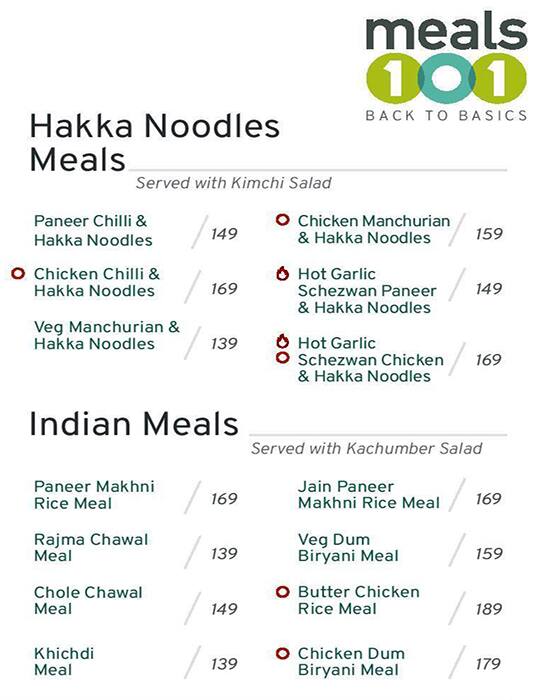 Menu of Meals101, Airport Gandhinagar Highway, Gandhinagar