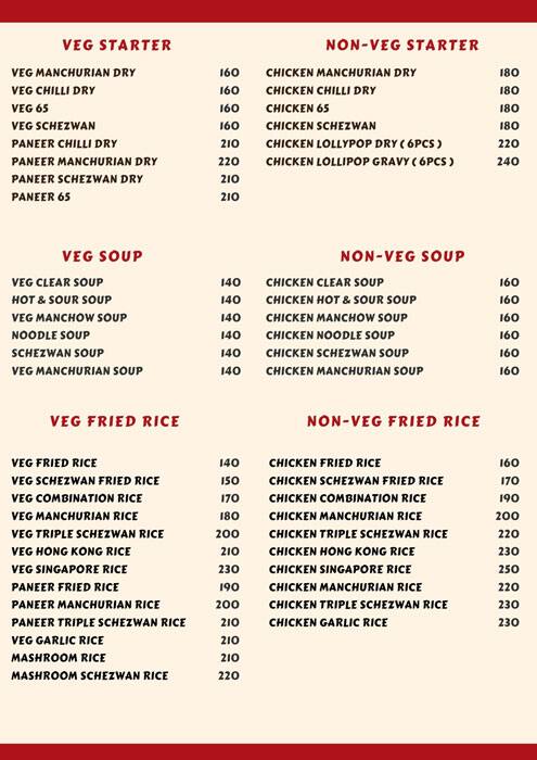 Menu of The Hunger Kitchen, Near Andheri West Station, Mumbai
