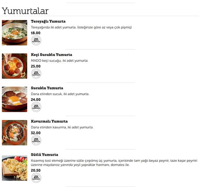 Menu at Mado, Istanbul, Güzel Yurt Mah. 1.Cad. No:33 Z:120 Beylikdüzü/İ