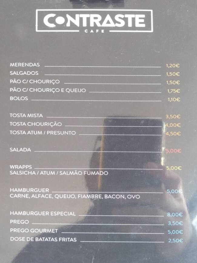 Menu at Contraste, Café Lounge, Belas, Praceta Padre Cruz 4