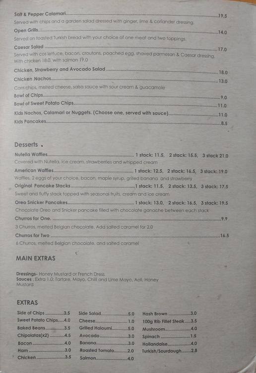 Menu at Brown Sugar Cafe & Bar, Victoria Point