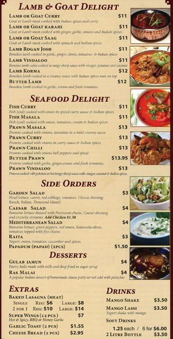 Menu at Pizza Town & Indian Grill restaurant, Coquitlam