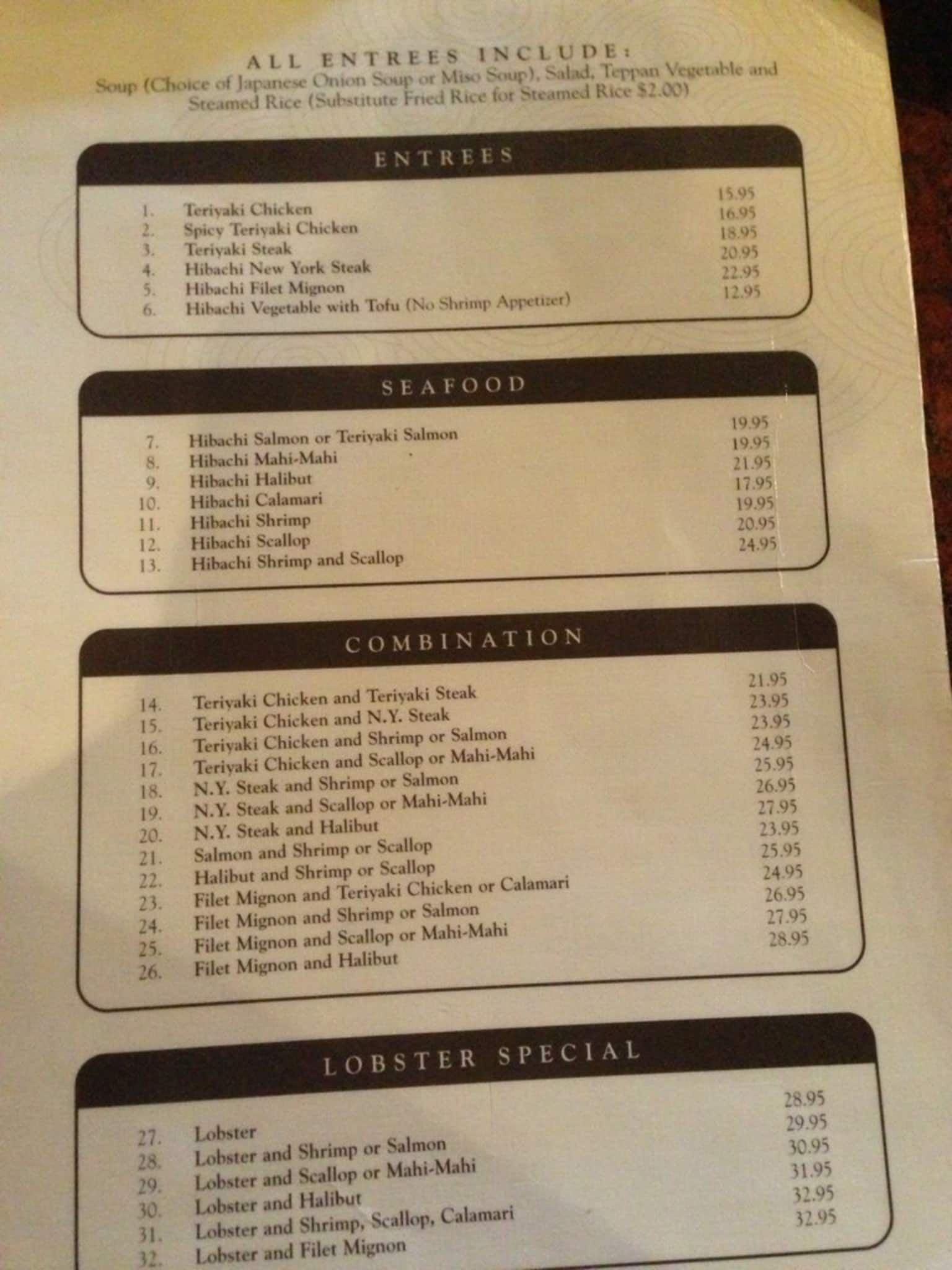 Menu at Ó-Sabi Restaurant, Ventura