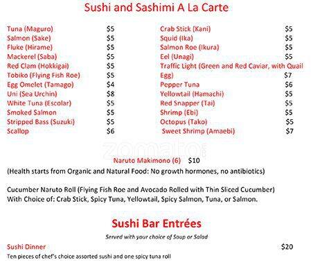 Menu at Enso restaurant, Pittsfield, South St