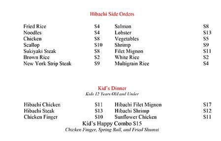 Menu at Enso restaurant, Pittsfield, South St