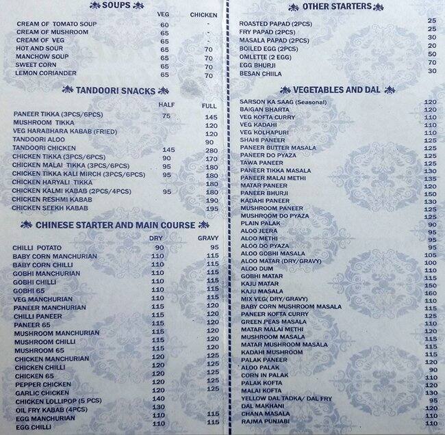 Delhi Restaurant Menu, Menu for Delhi Restaurant, Marathahalli ...