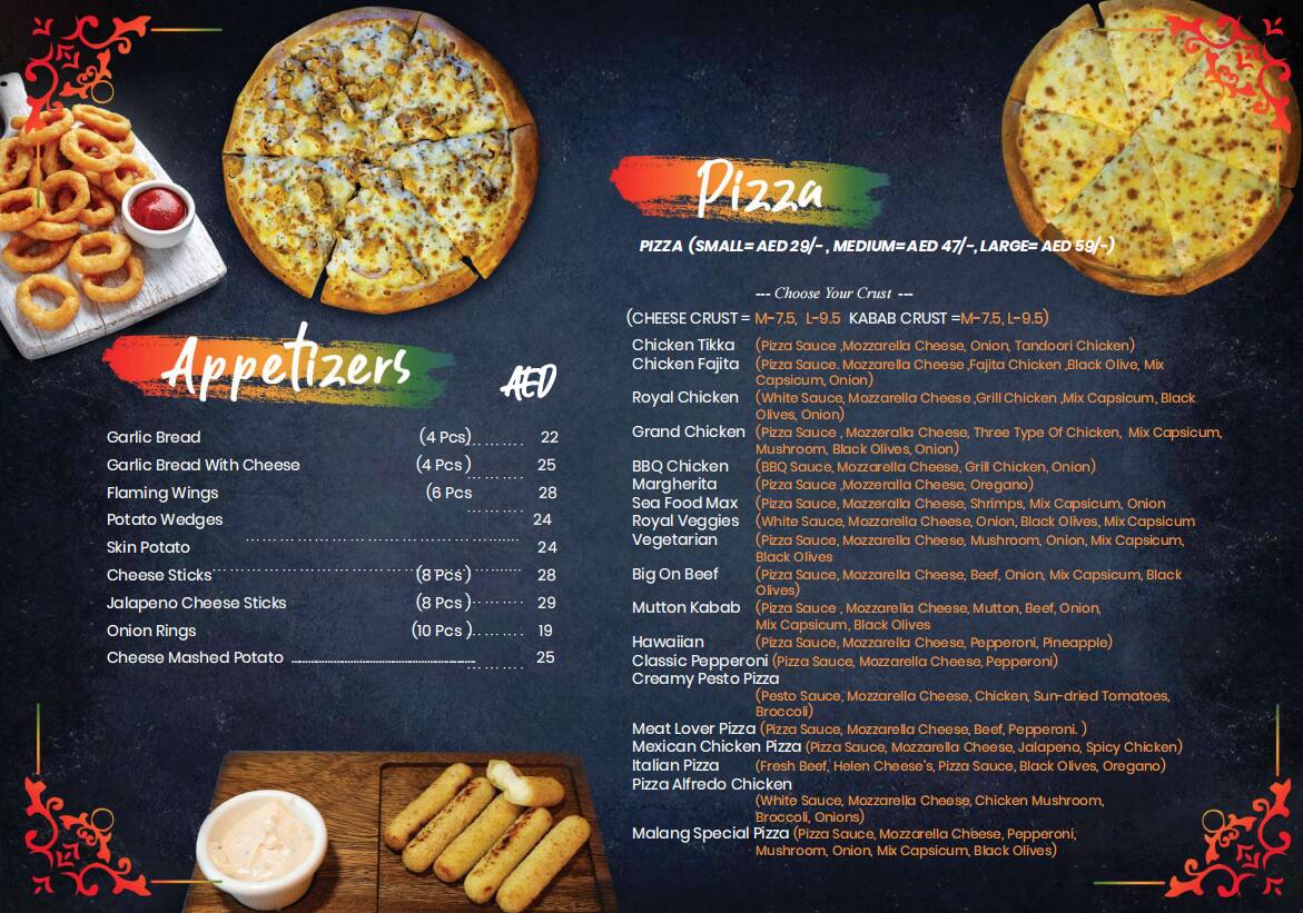Menu of Malang Lounge, Business Bay, Dubai
