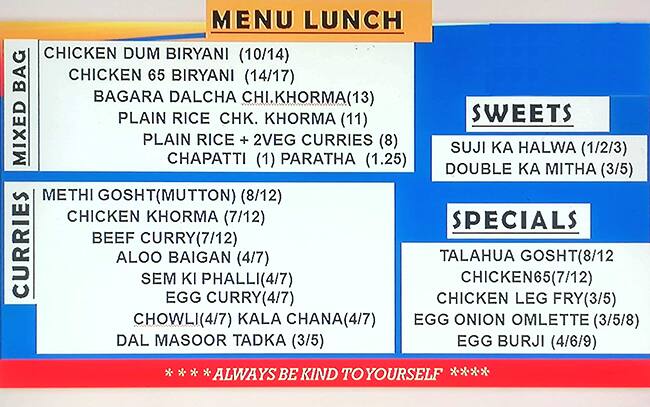 Menu at Golconda Restaurant MBZ City Abu Dhabi, Abu Dhabi