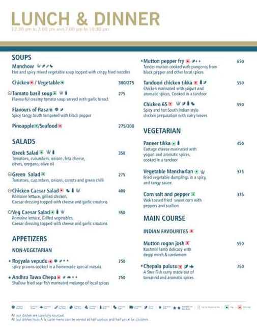 Menu of The Eatery - Four Points By Sheraton, Waltair Uplands, Vizag