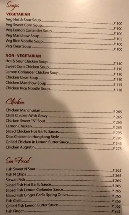 Menu at Bell Pepper Restaurant, Patna