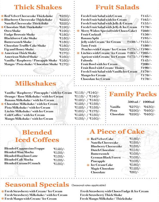 Menu at Lakeview Milk Bar, Bengaluru, Kannan Building